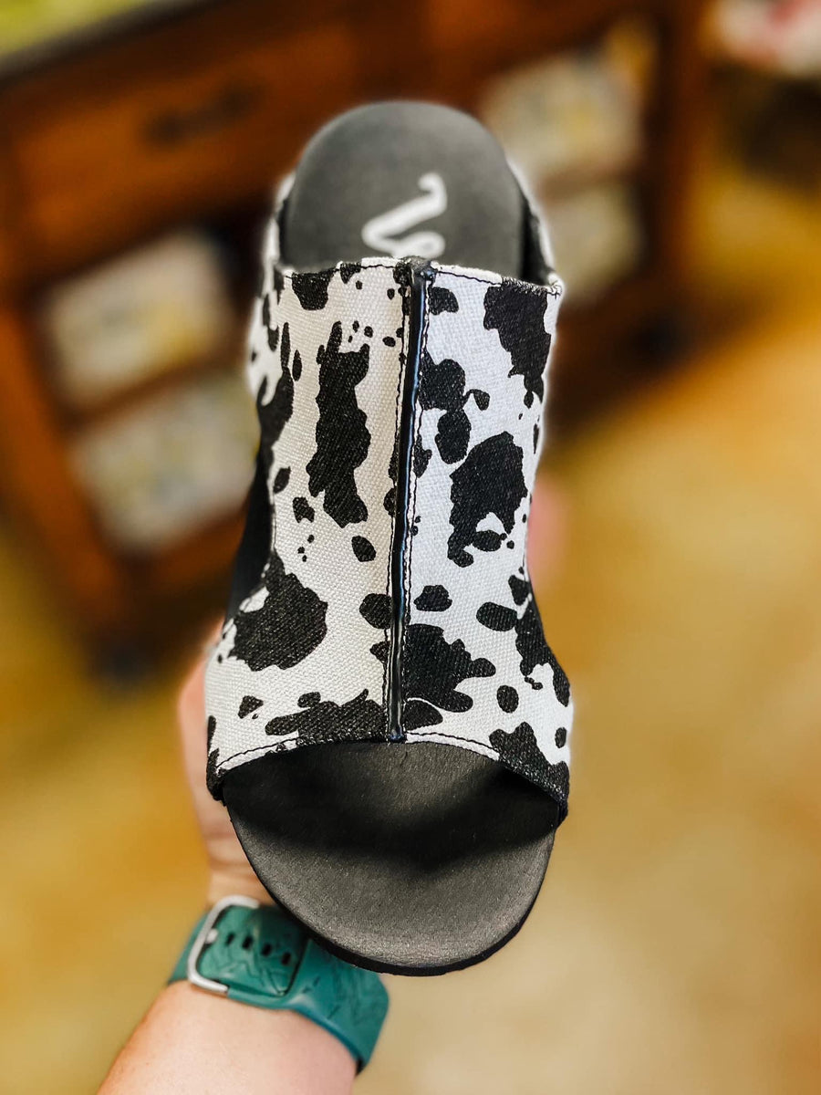 Cow Print Very G Wedge Heels – Flint Gypsies
