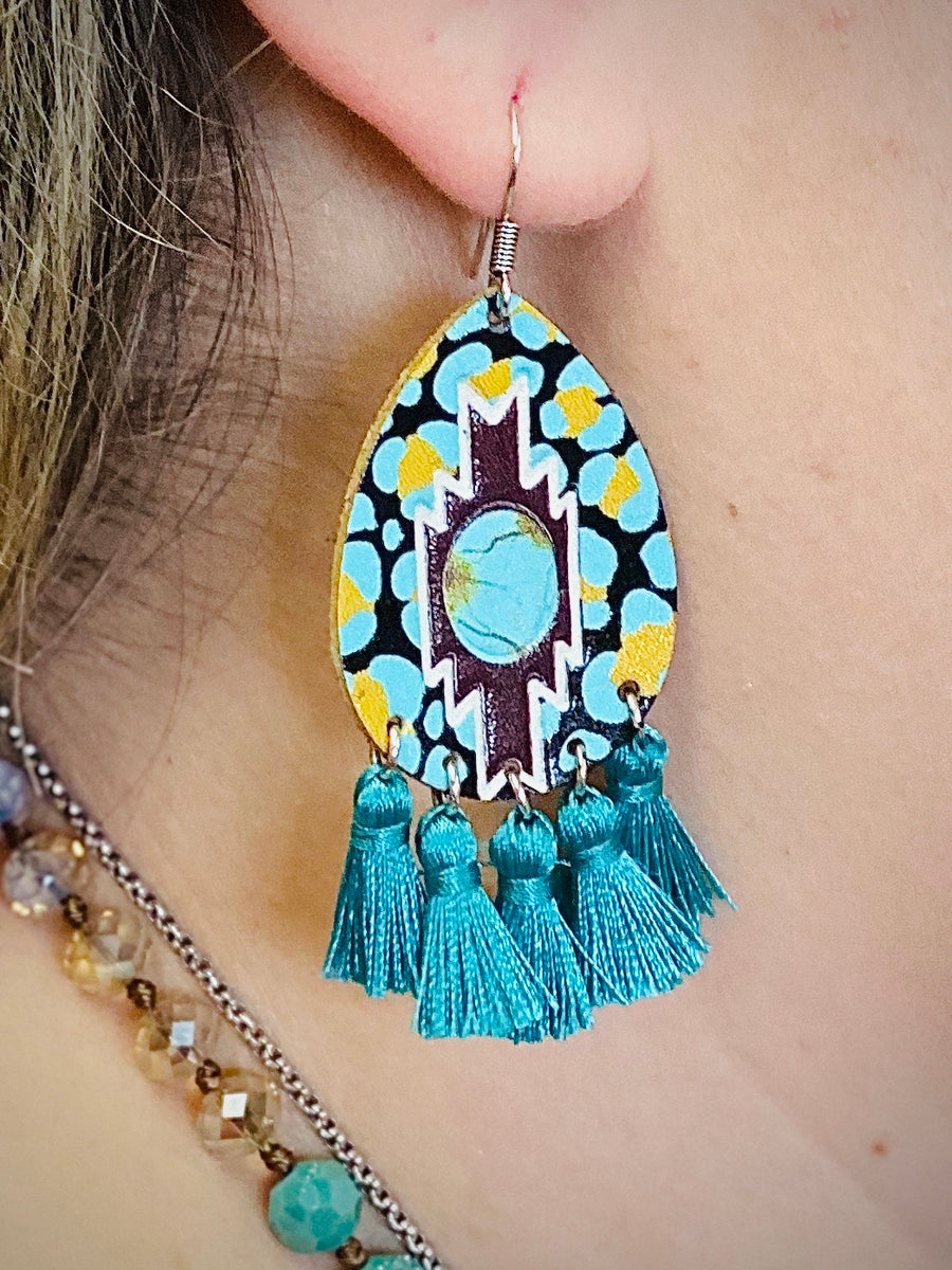 Turquoise Pendleton Earrings by Sagebrush Sally’s – Flint Gypsies