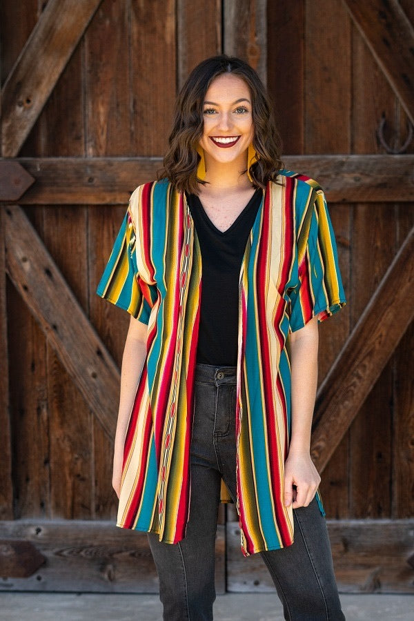 Turquoise Serape Kimono by L&B – Flint Gypsies